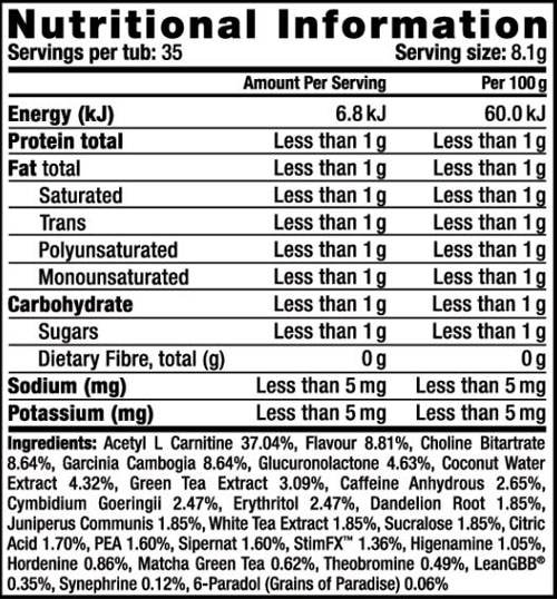 Body War Body Shred V3 label - Supplement City