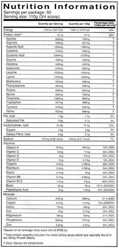 lbs label - Supplement City