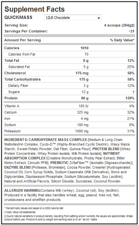 quickmass label - Supplement City
