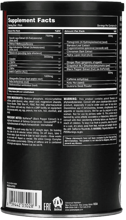 Universal Animal M-Stak 21 Pack | Supplement City