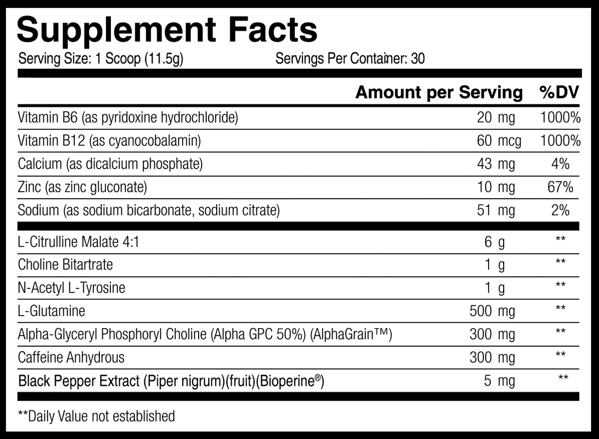 ergogenix ergo pre label - Supplement City