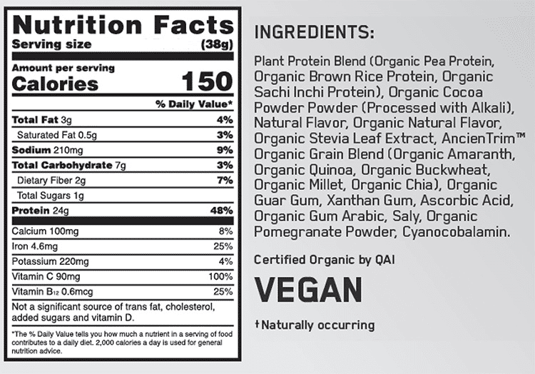 plant protein label - Supplement City