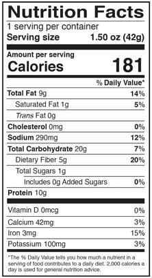 Iwon Organic Red Pepper Protein Puffs label - Supplement City