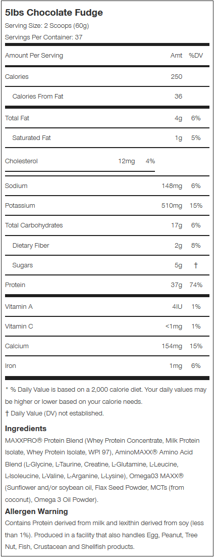 musclemaxx protein label - Supplement City