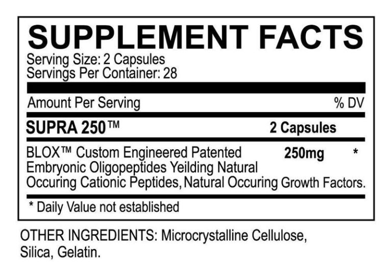 Myoblox Supra Micro Peptides 250 label - Supplement City