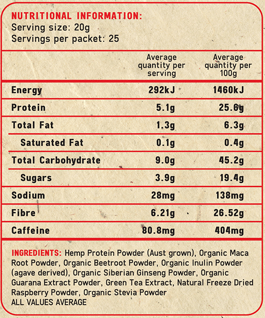 Royal Hemp Natural Pre-Workout raspberry - Supplement City