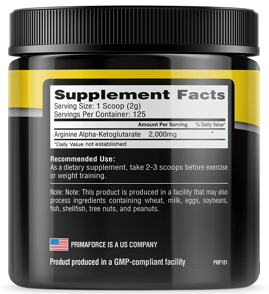 Primaforce AAKG label - Supplement City