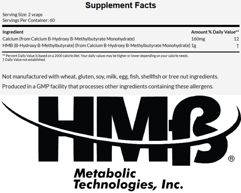 Now HMB 120 Vcaps 500mg | Supplement City