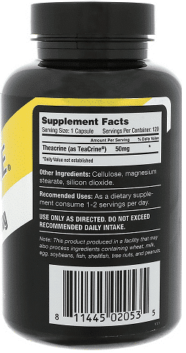 teacrine label - Supplement City
