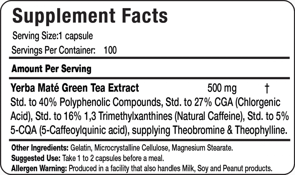All-Max-Nutrition-Yerba-Mate-label - Supplement City
