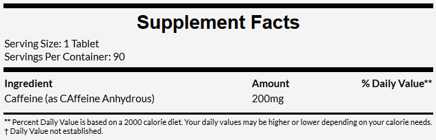 primaforce caffeine label - Supplement City