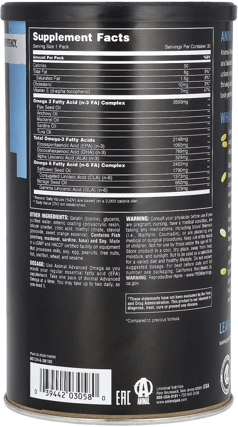 Universal Animal Omega 30 Packs | Supplement City | EPA and DHA.