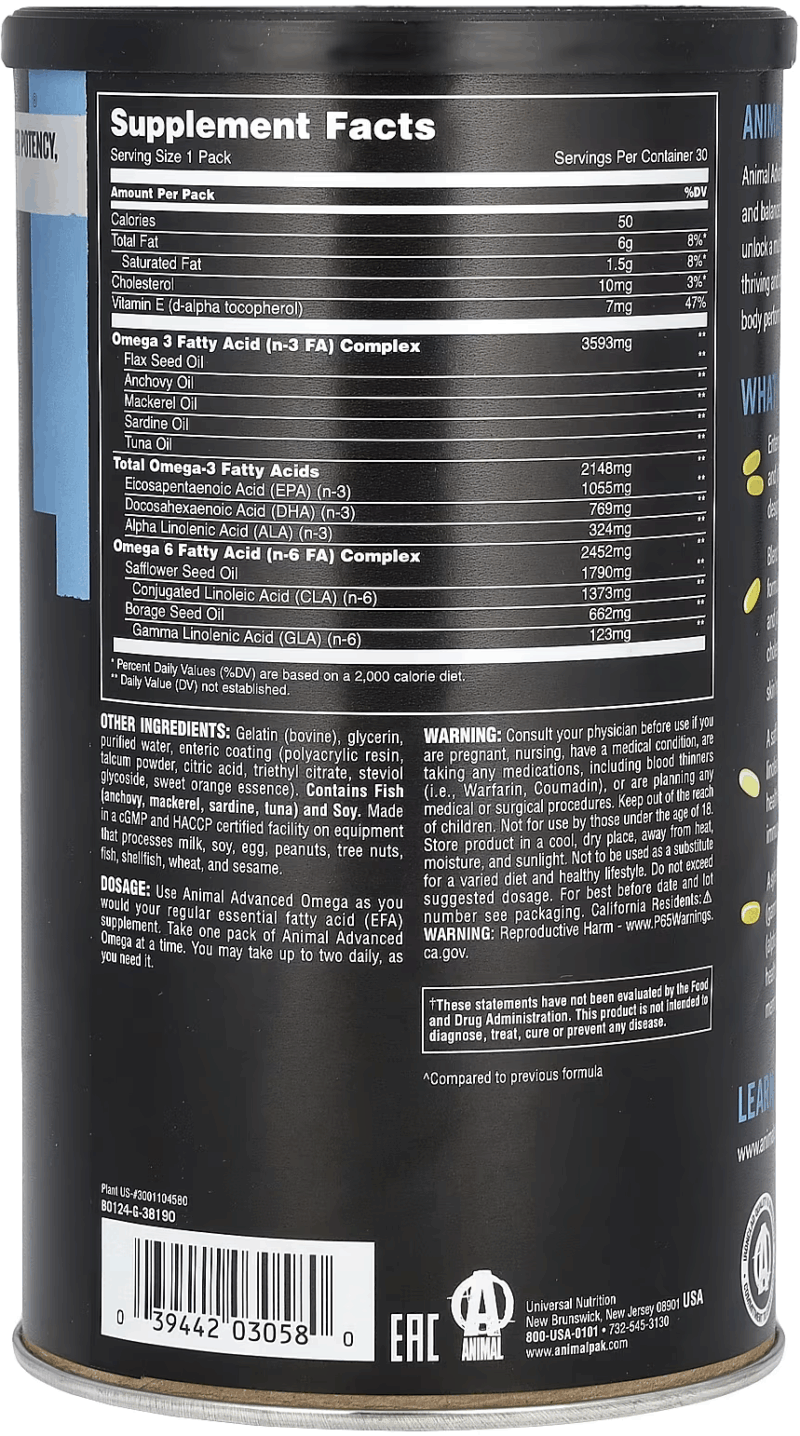 Universal Animal Omega 30 Packs | Supplement City | EPA and DHA.