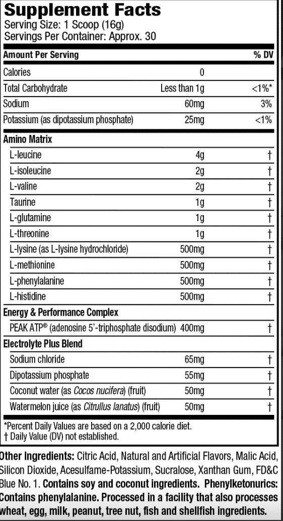 Muscletech Peak Series Amino label - Supplement City