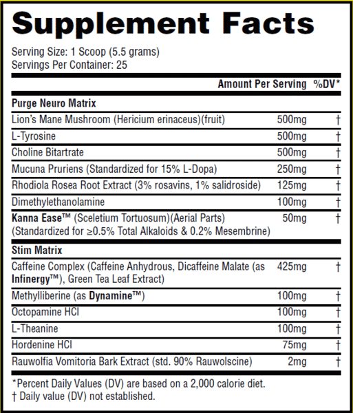 Purge Supps NeuroX label - Supplement City