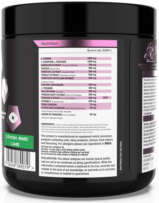 Alpha Neon Darkshred label - Supplement City