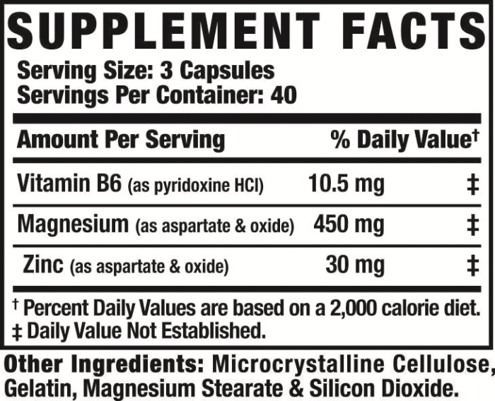 Ronnie Coleman ZMA XS label - Supplement City