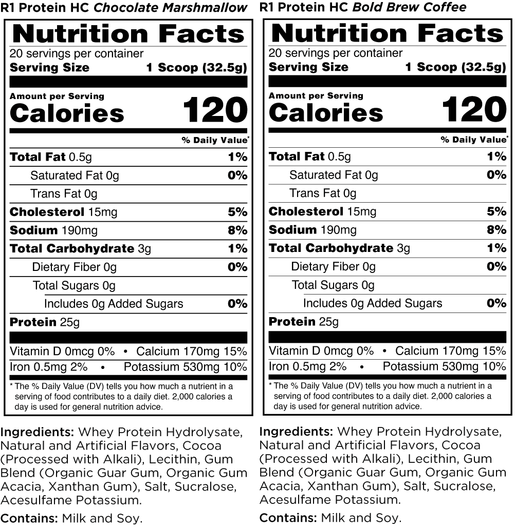 Rule 1 R1 Protein HC labels - Supplement City