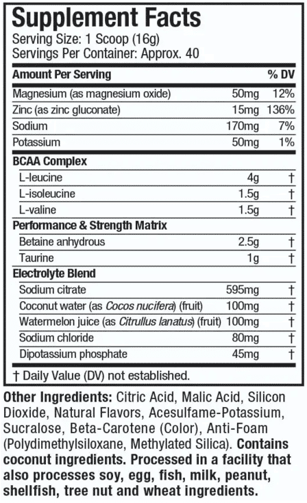 Muscletech Amino Build label - Supplement City