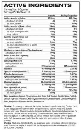MuscleTech Hydroxycut Hardcore label - Supplement City