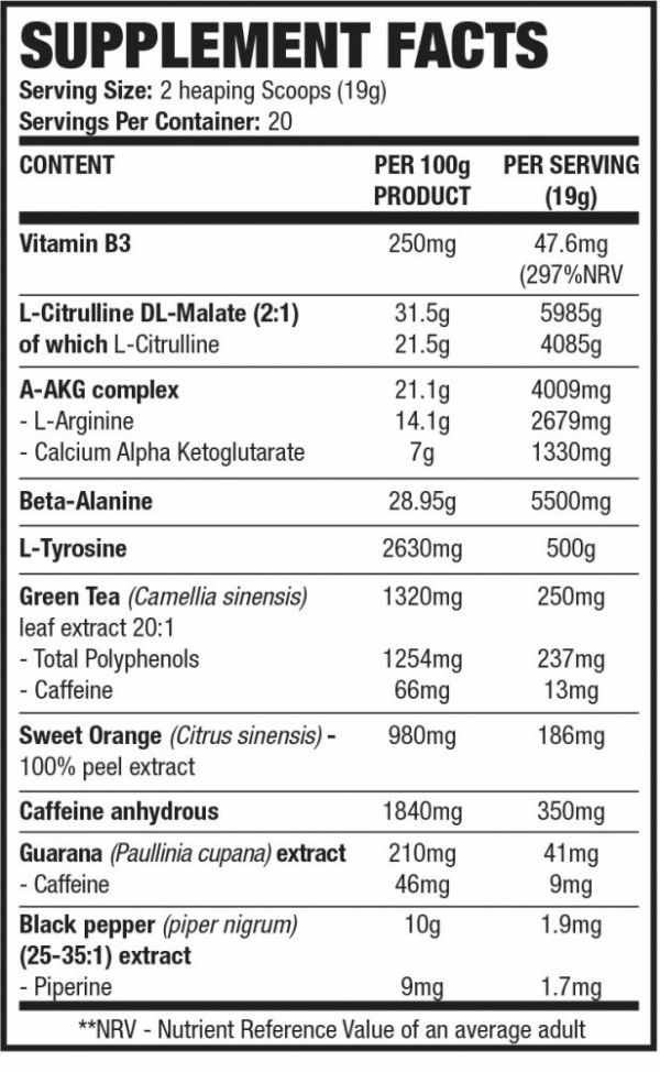 DY Nutrition Blood & Guts 380g | Pre Workout-| Supplement City