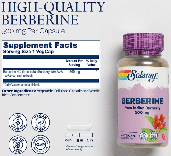 Solaray Berberine 60 Vegcaps | Indian Barberry | Supplement City