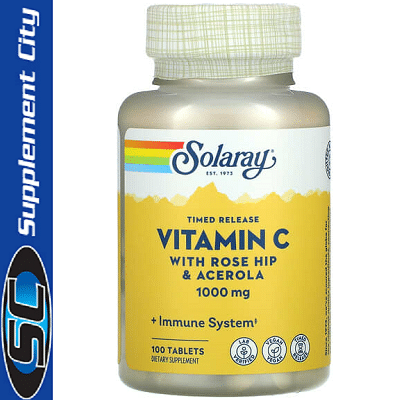 Solaray Timed Release Vitamin C 100 Tablets | Supplement City